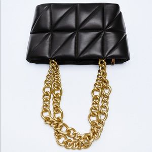 Zara | Bags | Zara Quilted City Bag With Gold Chain Strap | Poshmark